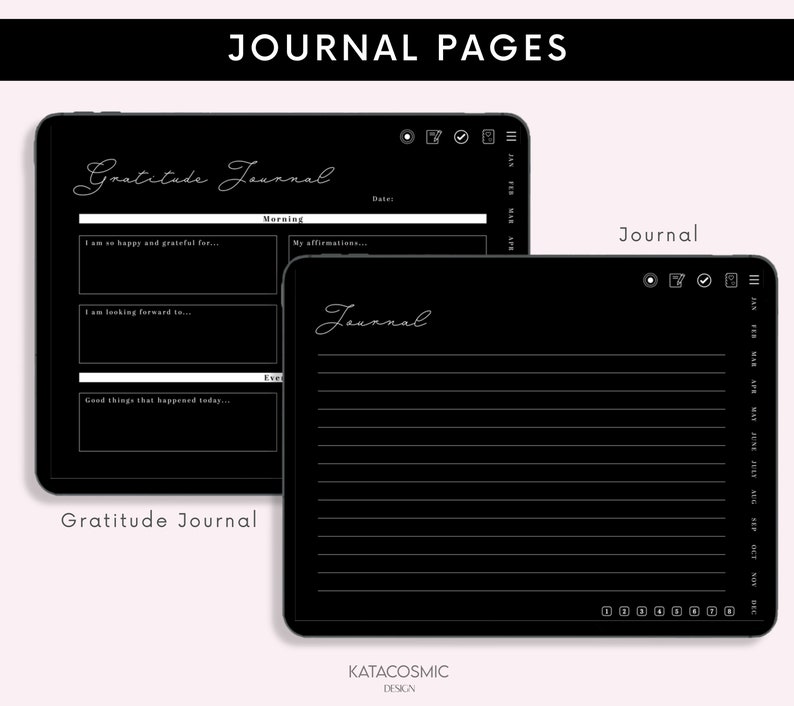 Undated Dark Mode Digital Planner for Goodnotes/notability - Etsy