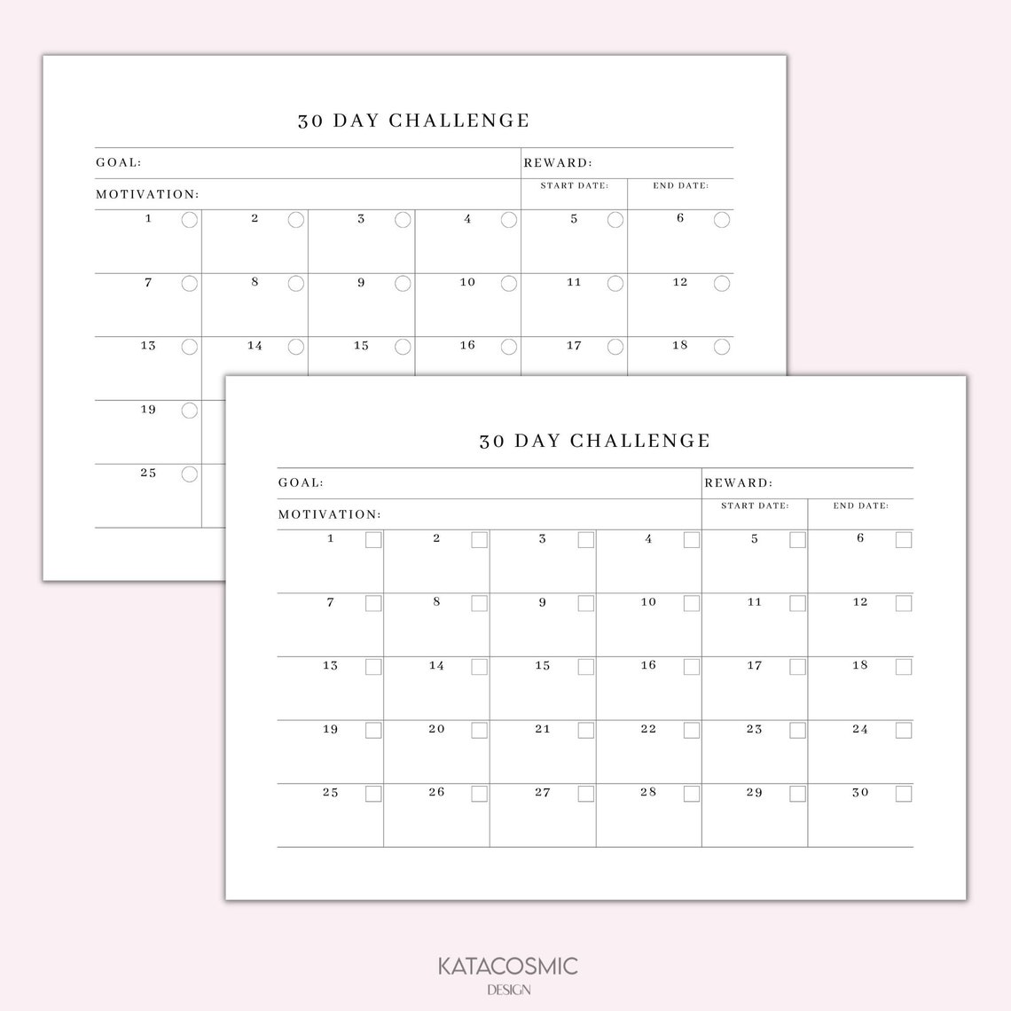 30 Day Challenge Tracker Printable Printable Habit Tracker | Etsy