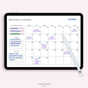 Digital Monthly Planner for Goodnotes, Fillable Forms Monthly Planner ...