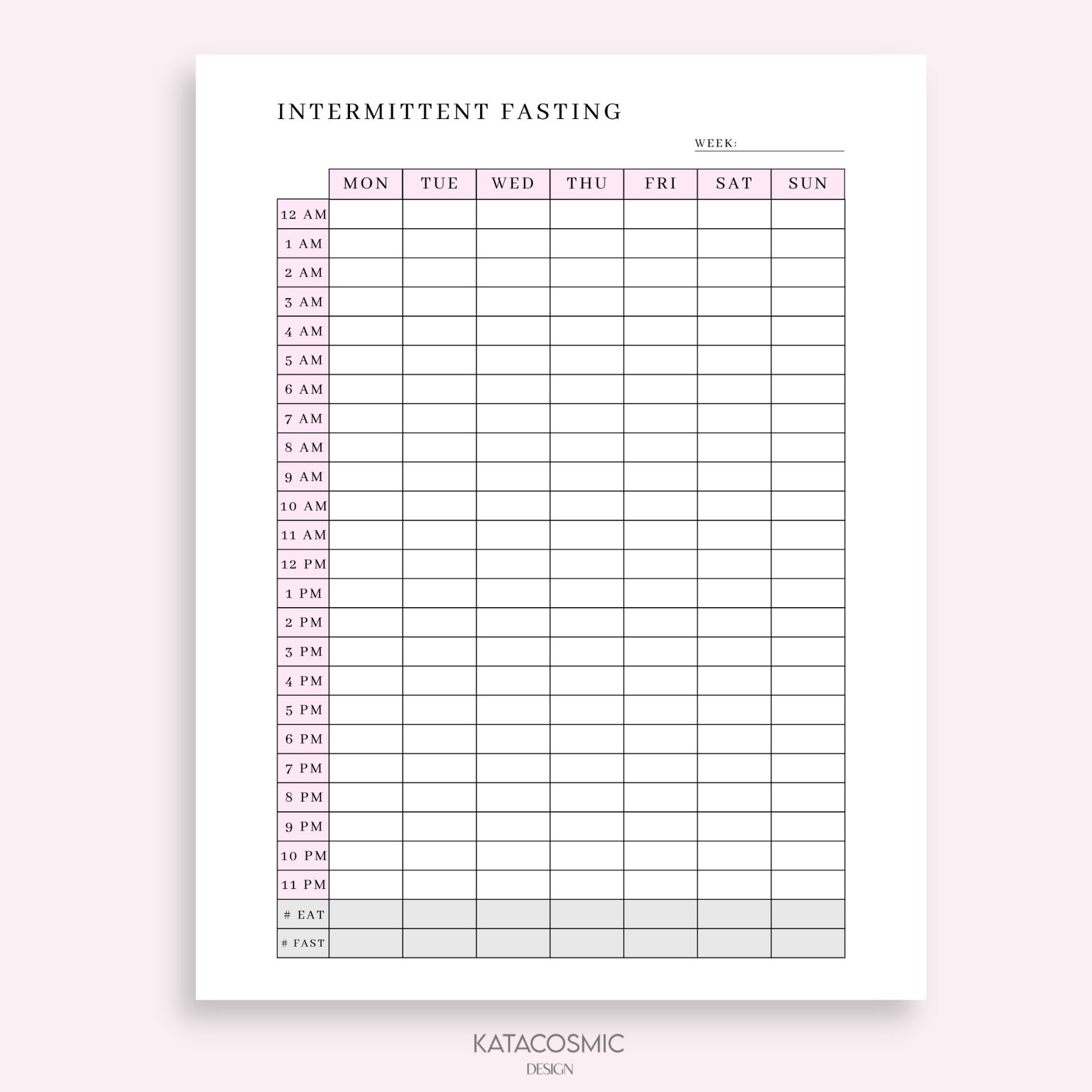 Intermittent Fasting Tracker Printable Fasting Tracker - Etsy