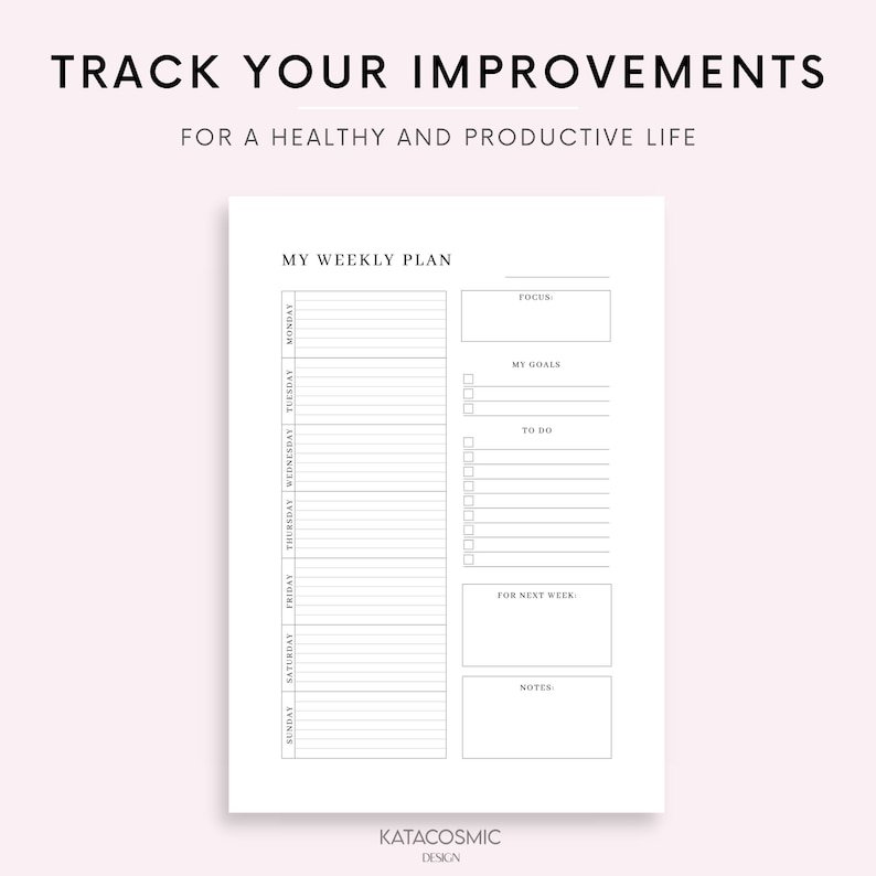 Weekly to Do List Printable Minimalist Weekly Planner Weekly - Etsy