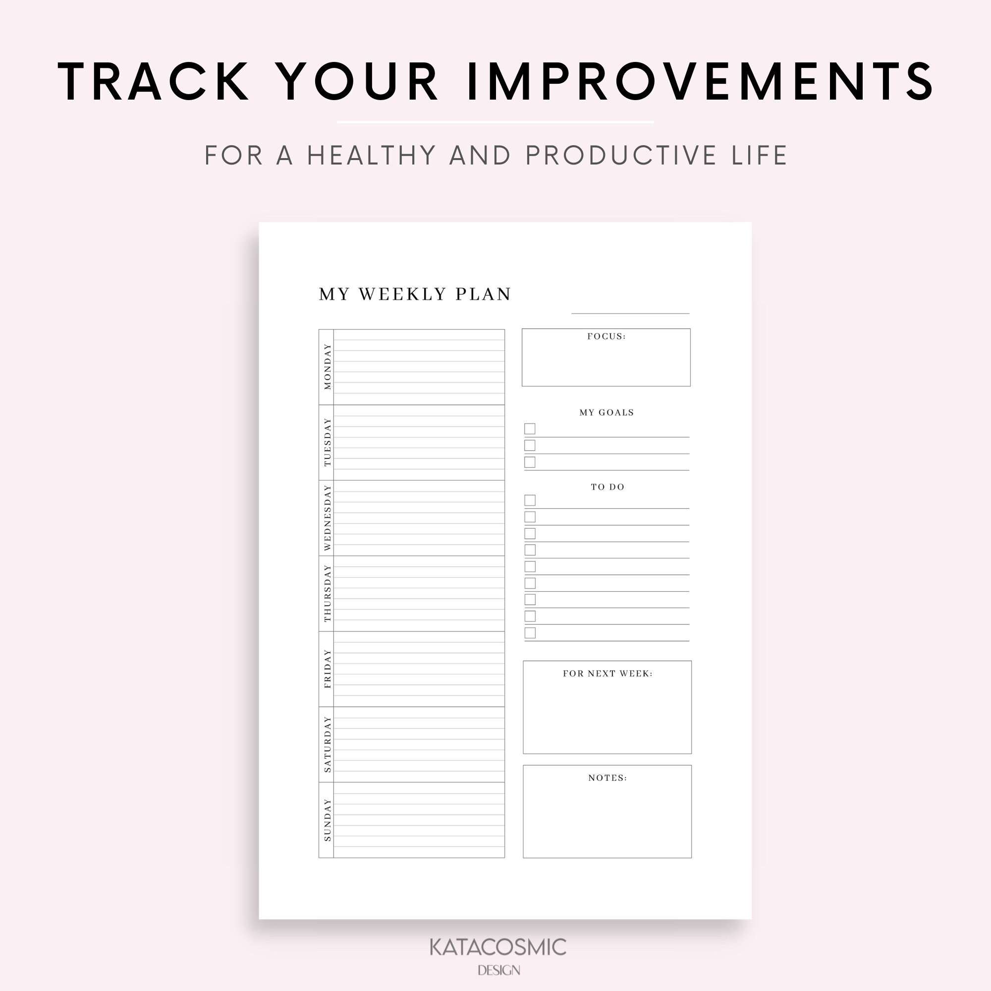 Weekly to Do List Printable, Minimalist Weekly Planner, Weekly Agenda ...