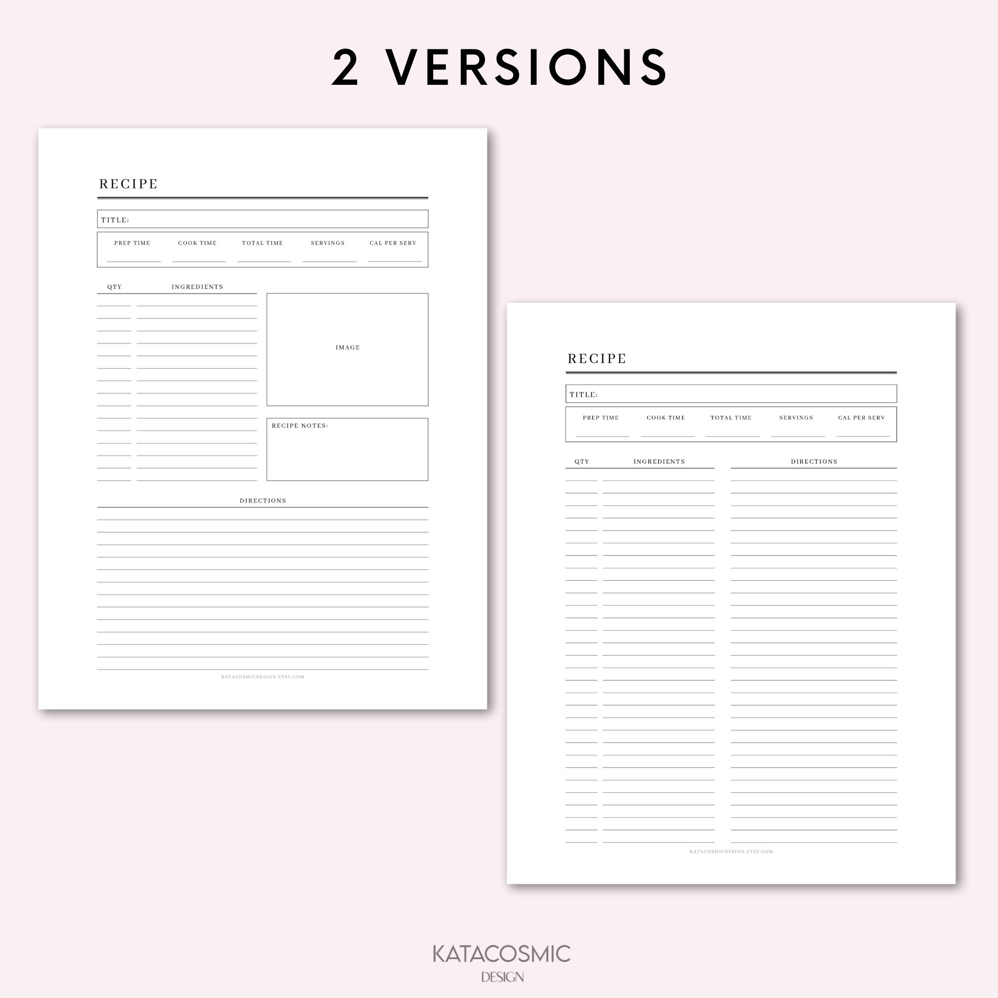 Recipe Book Template, EDITABLE Recipe Sheet Template, Recipe Cards ...