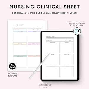 Printable Nursing Clinical Sheet, Nurse Clinical Overview, Nurse Report ...