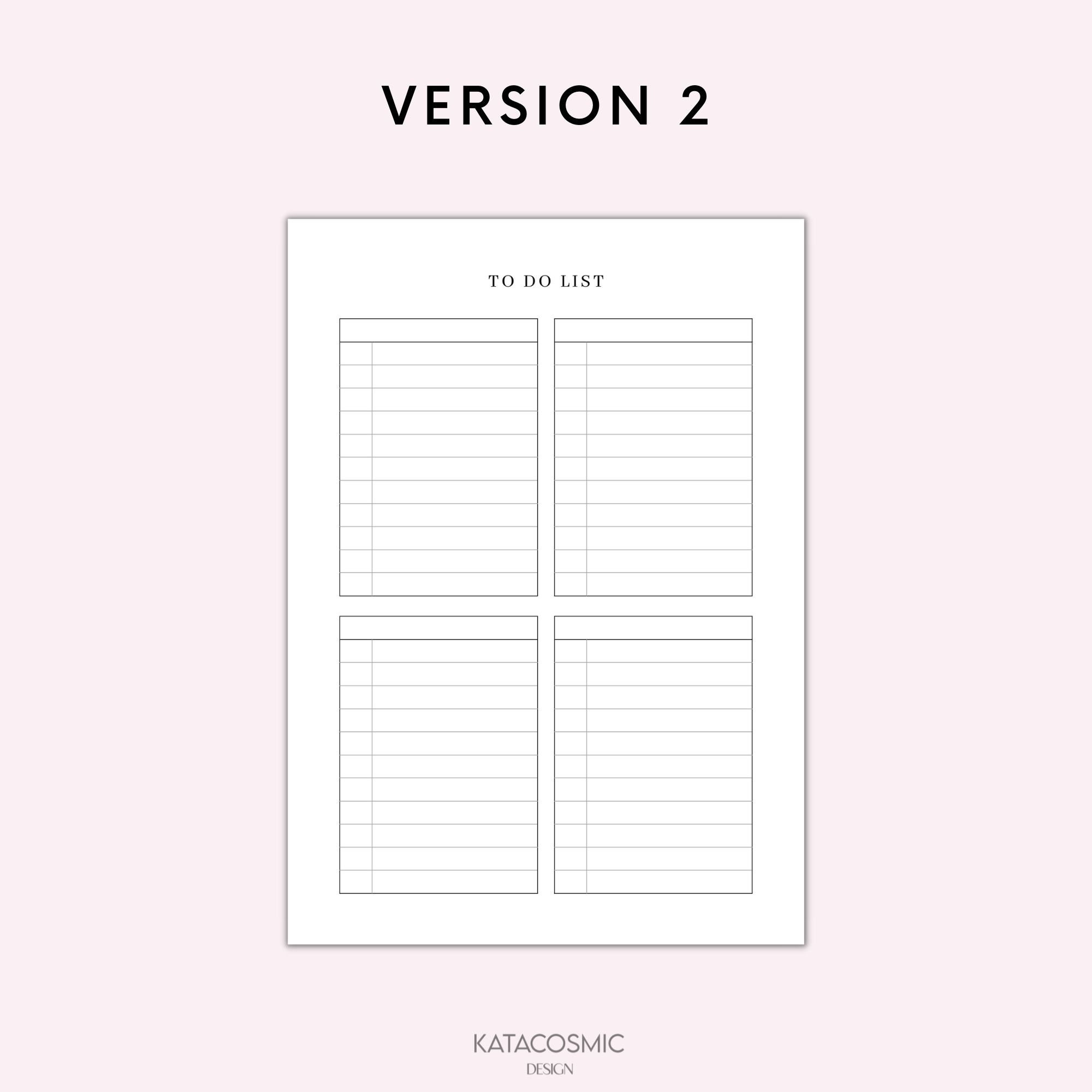 Blank to Do List Printable PDF Blank Task Checklist Planner | Etsy