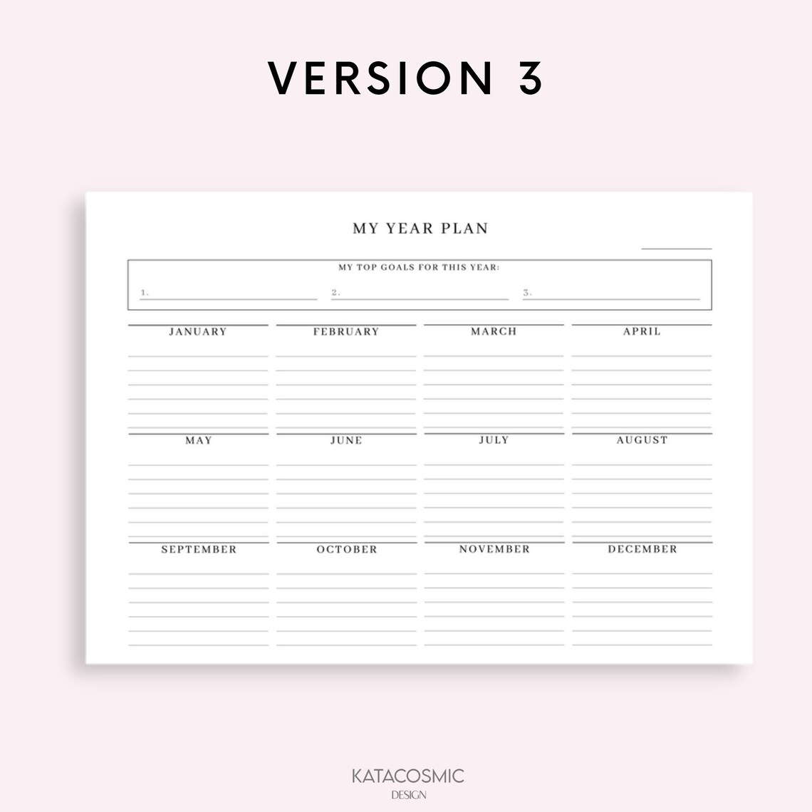 Yearly Tasks Printable Landscape Yearly to Do List - Etsy