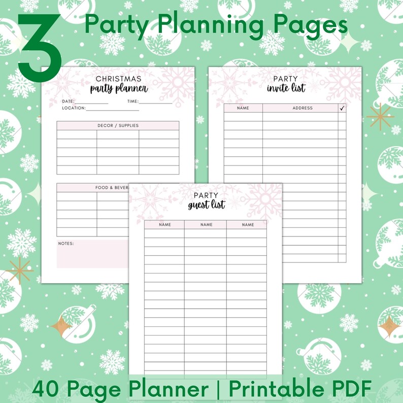 Christmas Planner Printable Holiday Planner Gift Budget | Etsy