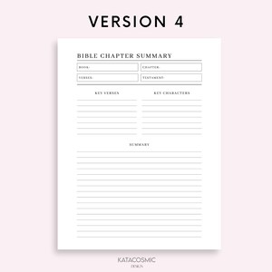 Bible Study Printable, Bible Chapter Summary, Bible Study Journal Pages ...