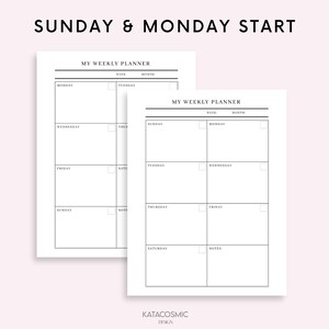 Week at a Glance Printable, Undated Weekly Planner Template, Week ...