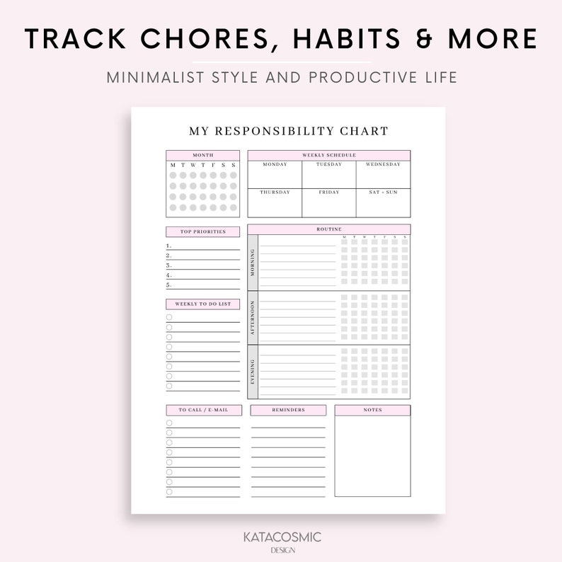The Ultimate Responsibility Chart Printable Editable for - Etsy