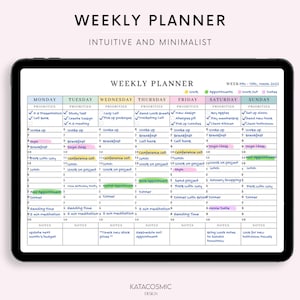 Digital Weekly Schedule for Goodnotes, 24/7 Weekly Timetable, Hourly ...