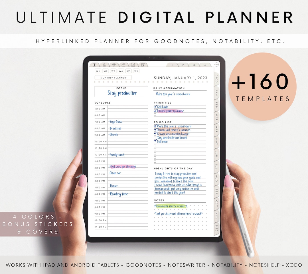 2024 Digital Planner 2024 Student Planner Daily, Weekly & Monthly ...