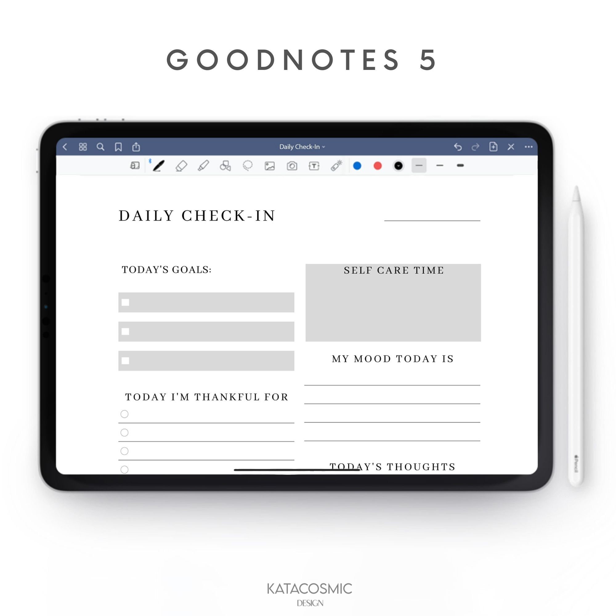 Daily Check in Journal Daily Gratitude Journal Printable - Etsy