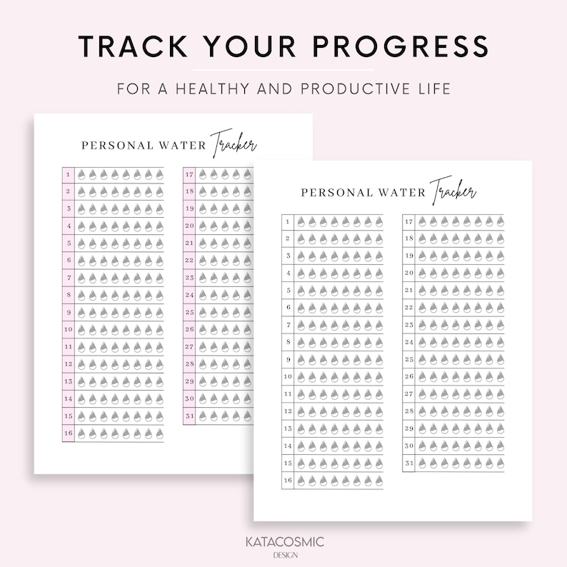 Water Tracker Printable Monthly Water Intake Tracker - Etsy