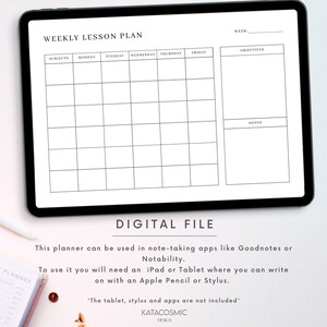Printable Editable Weekly Lesson Plan, Teacher Planner, Simple School ...