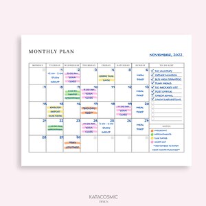 Monthly Planner Goodnotes Template, Undated Monthly Planner, Monthly ...