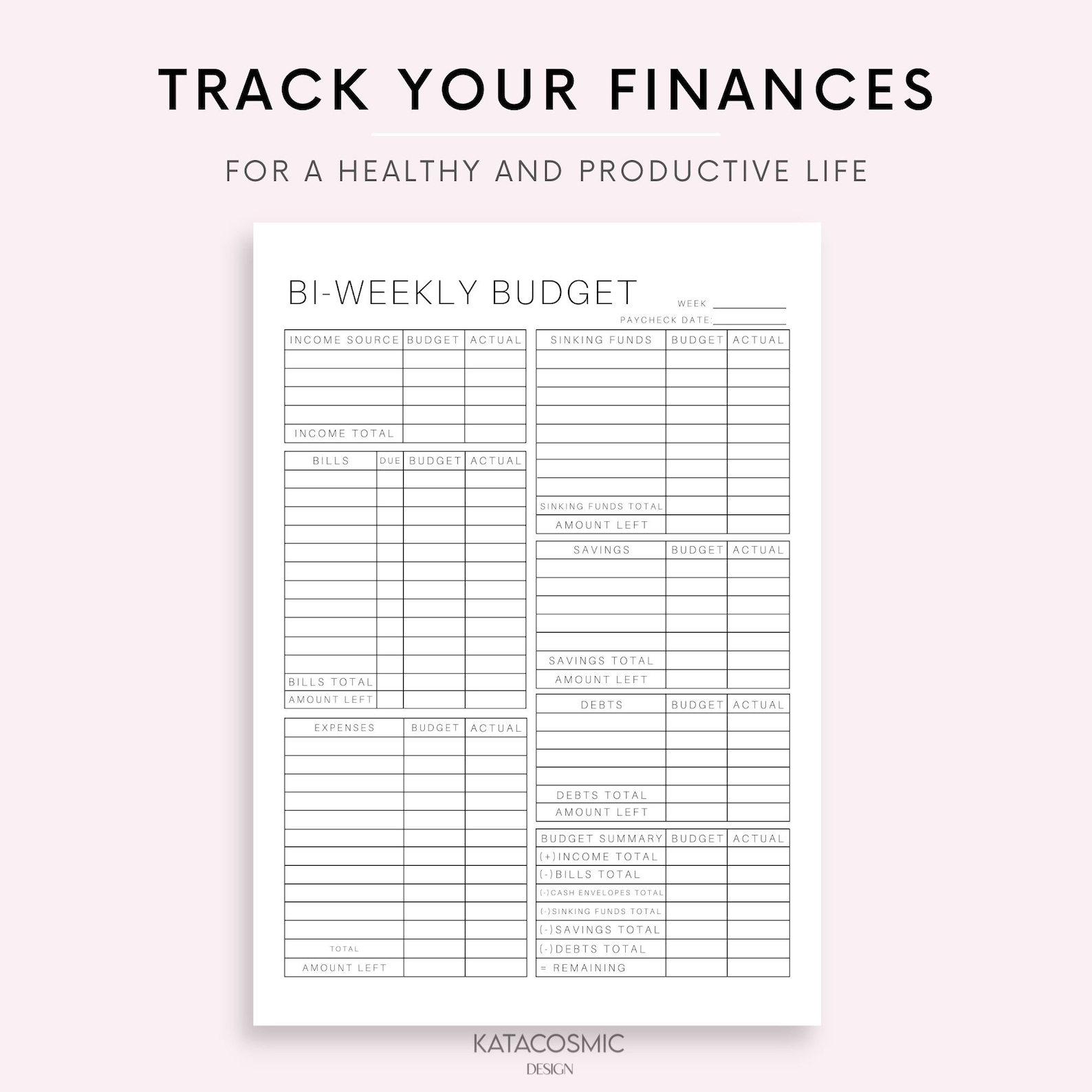 Bi-weekly Budget Planner Printable Budget by Bi-weekly US | Etsy