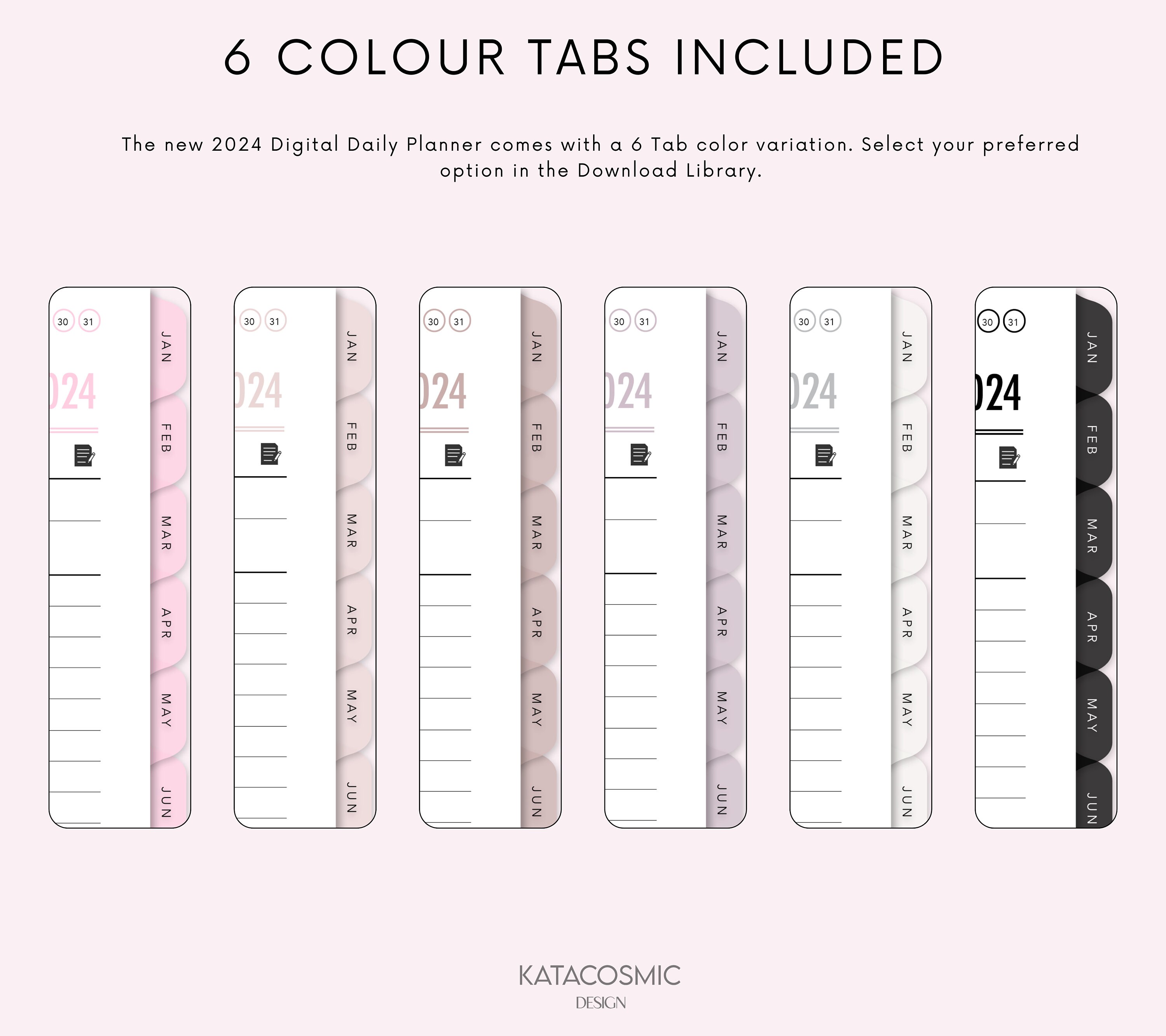 Digital Daily Planner, Portrait Digital Planner, iPad 365 Day Planner ...