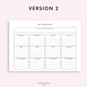 Yearly Tasks Printable Landscape, Yearly to Do List, Minimalist Yearly ...