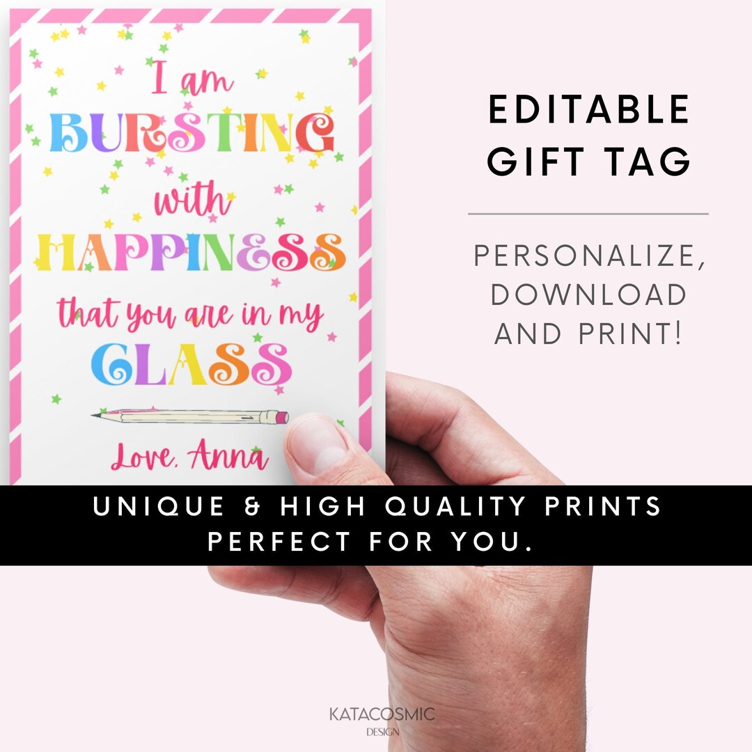 Back to School Starburst Candy Gift Tags for Teacher, First Day of ...