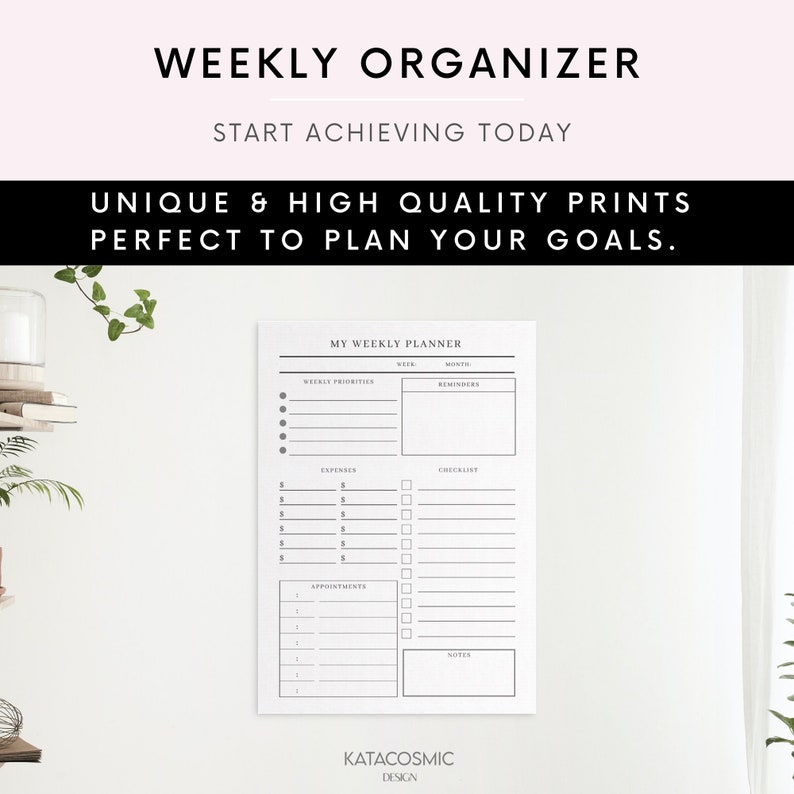 Week at a Glance Printable Undated Weekly Planner Template - Etsy