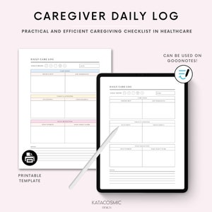 Caregiver Daily Tasks Log With Time Worked Sign in and Sign Out ...