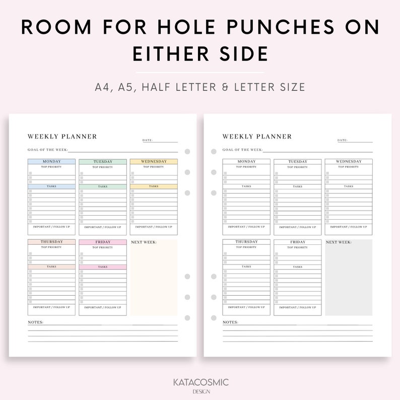 Weekly Work Planner Printable To Do List Minimalist Weekly - Etsy México