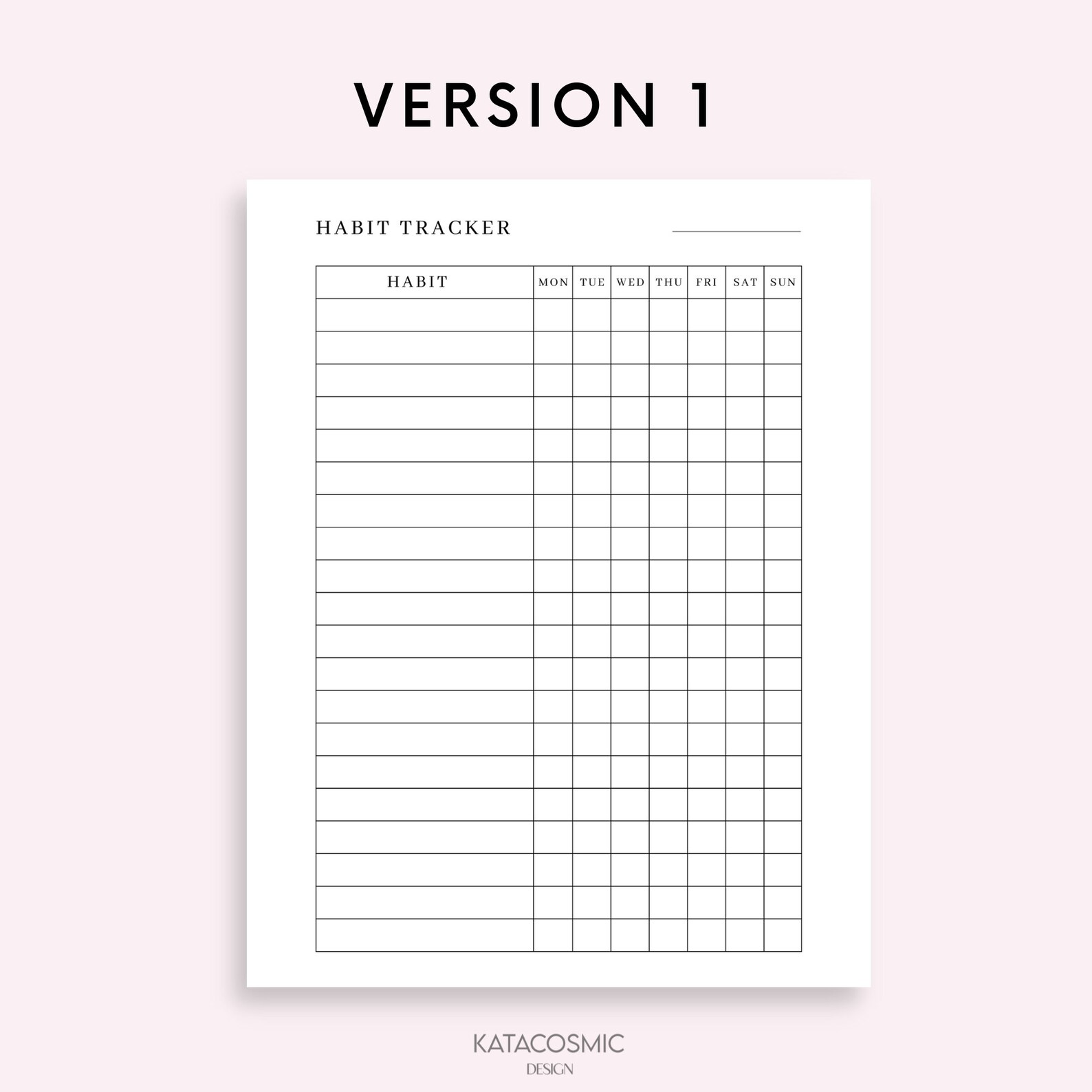 Weekly Habit Tracker Printable Habit Tracker Template Daily - Etsy