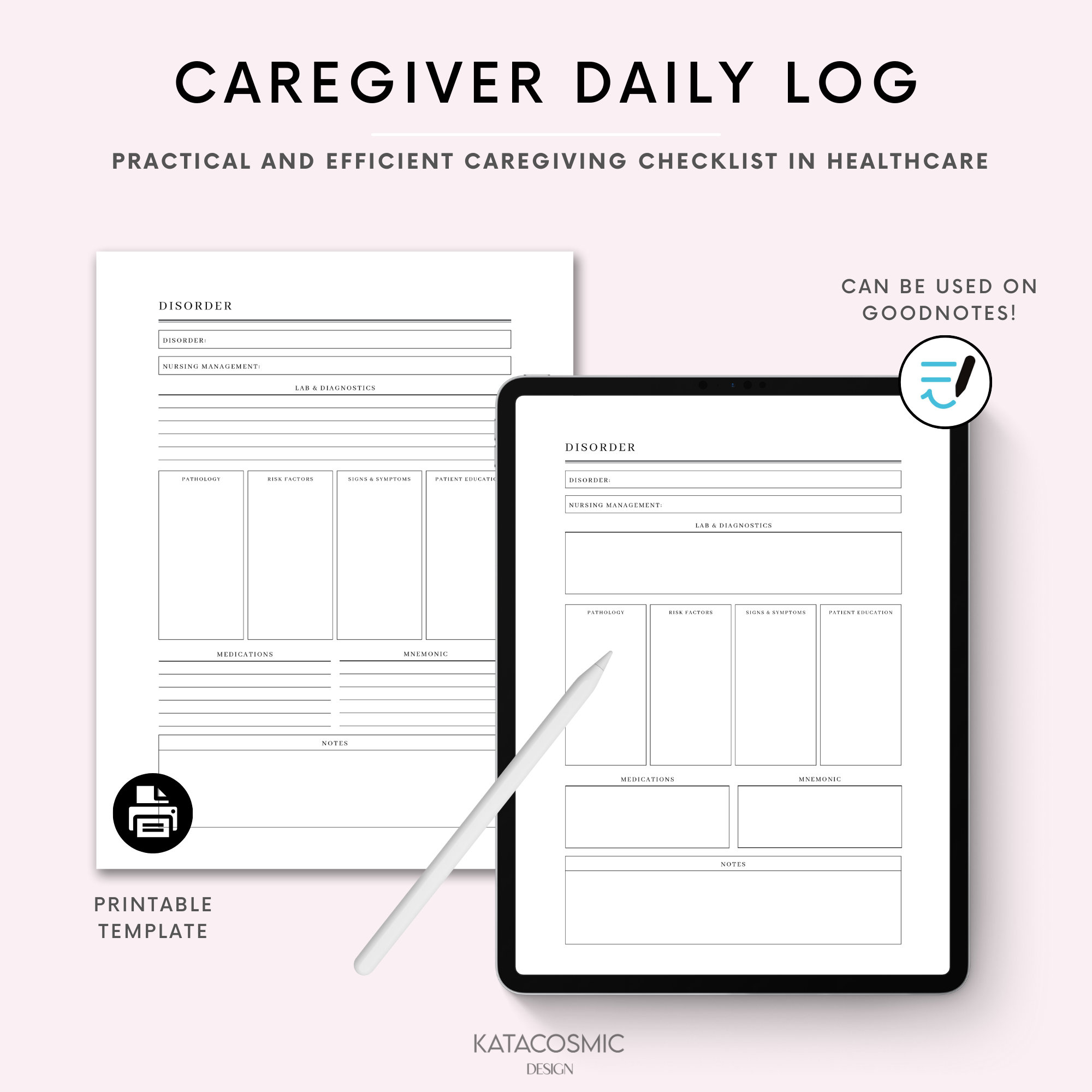 Printable Nursing Disorder Template, Student Nurse Disease Management ...