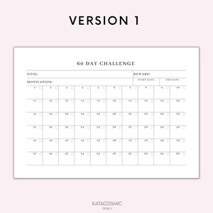 60 Day Challenge, Goal Setting, Goal Progress Tracker, Habit Forming ...