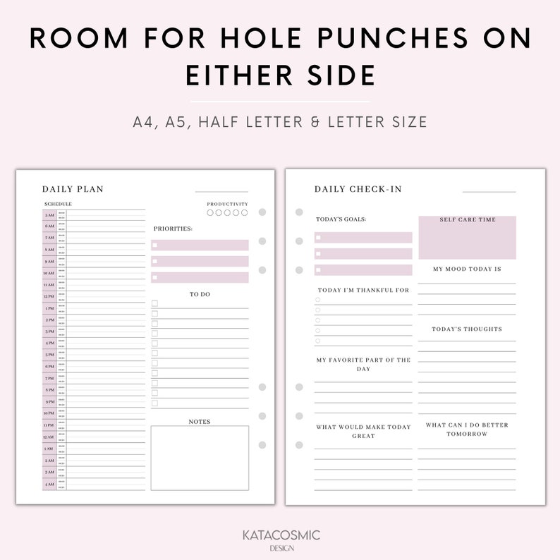 Digital Daily Planner for Goodnotes Blush Pink Half Hour - Etsy