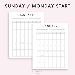 Minimalist 2023 Printable Calendar With Holidays, Simple Calendar ...