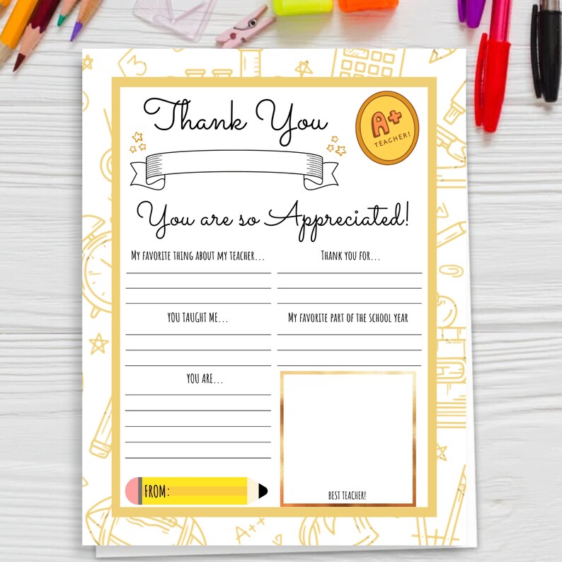 Teacher Appreciation Printable Gift Teacher Appreciation - Etsy