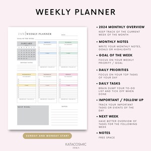 2024 Planner, DATED 2024 Printable Planner, Daily, Weekly, Monthly ...