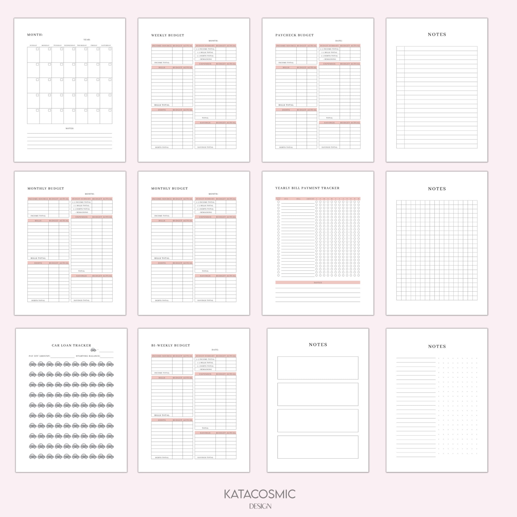 Printable Budget Planner Bundle - Budget Planner Kit - Weekly Budget ...