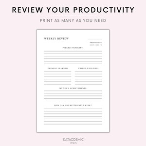 Digital Weekly Review, Weekly Reflection, Weekly Evaluation, Weekly ...