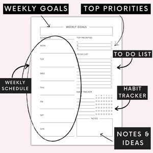 Editable Weekly to Do List, Minimalist Weekly Planner Printable, Weekly ...