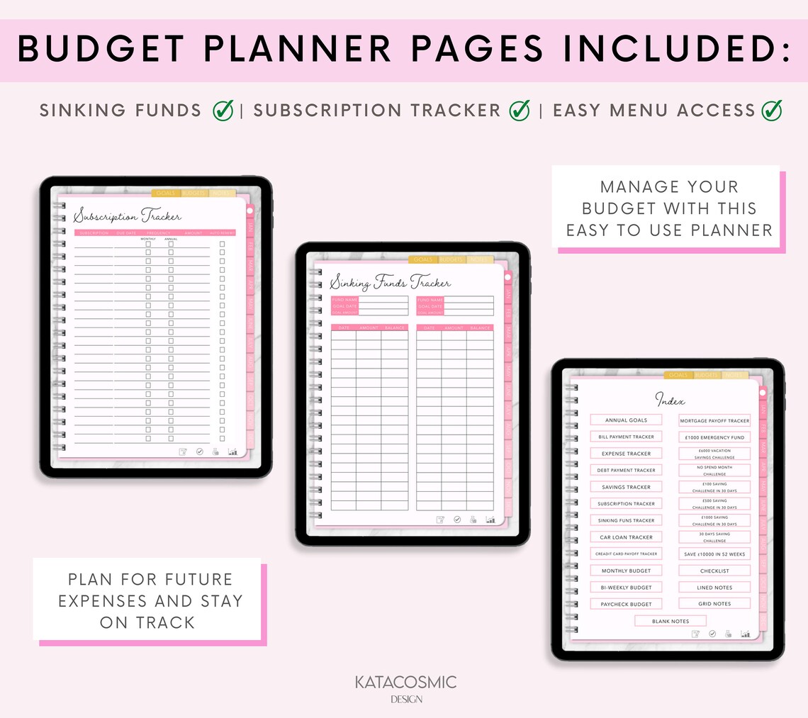 Digital Budget Planner in Pounds, Goodnotes Digital Planner, Budget ...