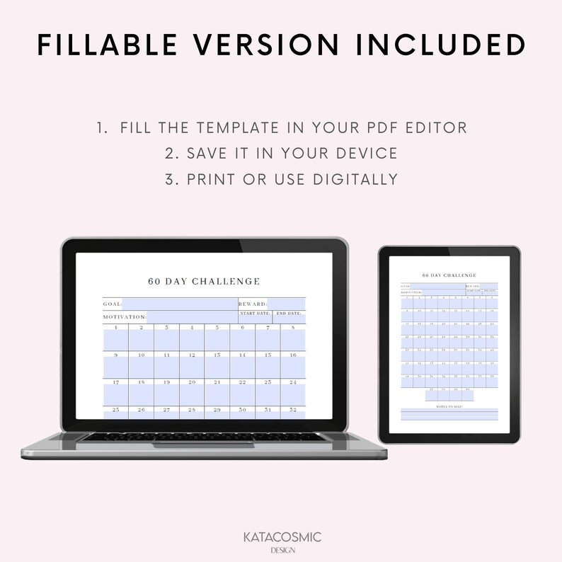 60 Day Challenge Goal Setting Goal Progress Tracker Habit - Etsy