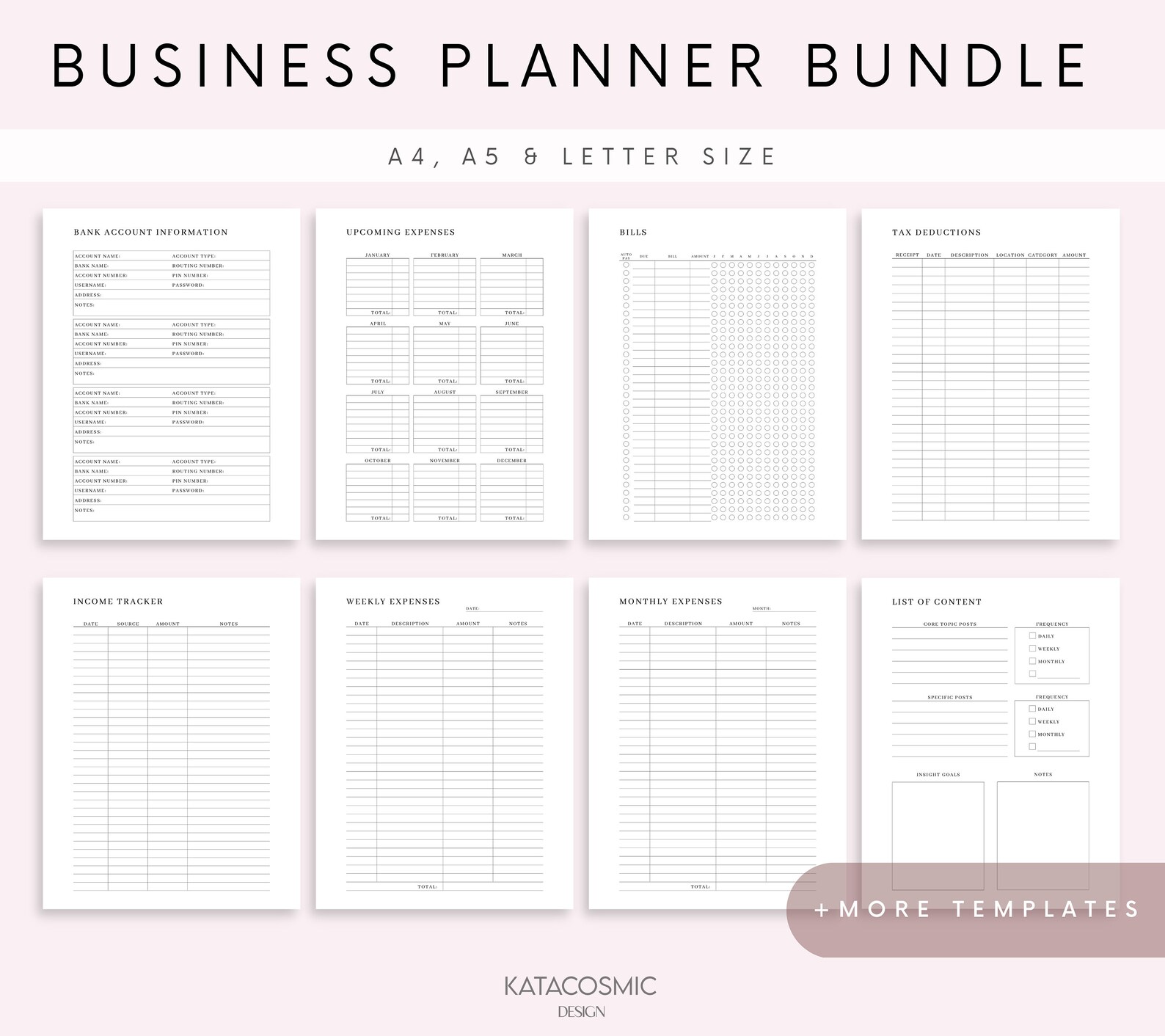 Printable Business Planner Bundle, Small Business, Product and Social ...