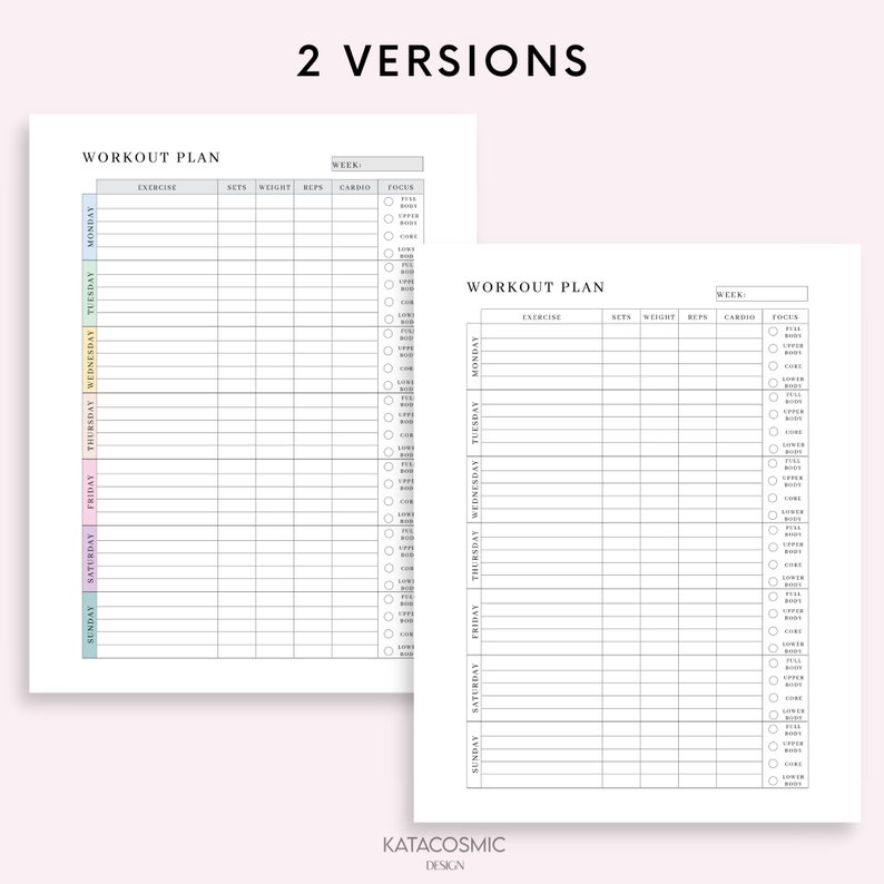 Exercise Tracker, Workout Tracker, 75 Soft Challenge,fitness Log ...