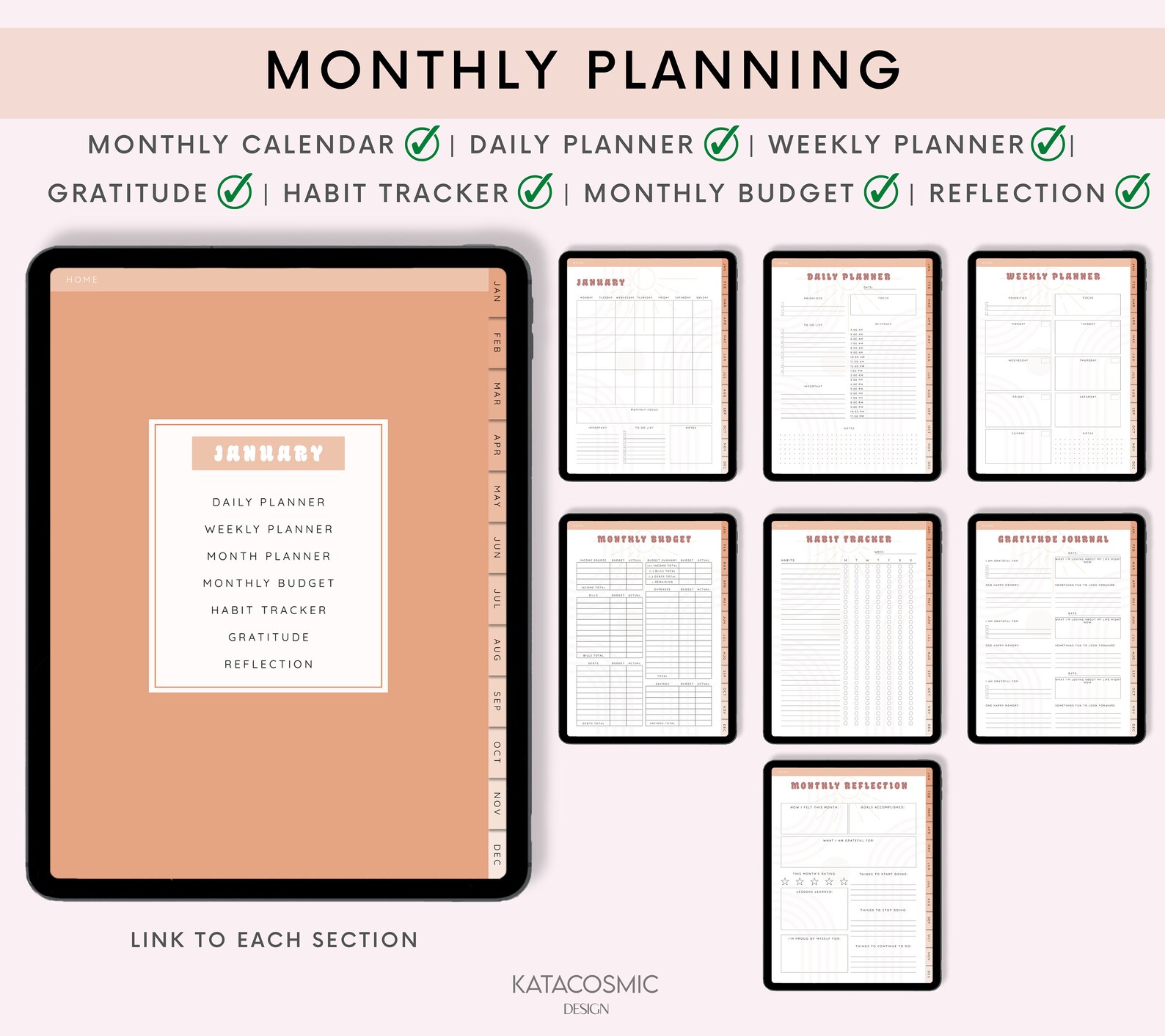 Boho Undated Goodnotes Planner Weekly Digital Planner - Etsy