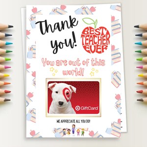 Teacher Appreciation Week Gift PRINTABLE Gift Card Holder | Etsy