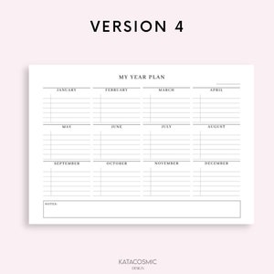 Yearly Tasks Printable Landscape, Yearly to Do List, Minimalist Yearly ...
