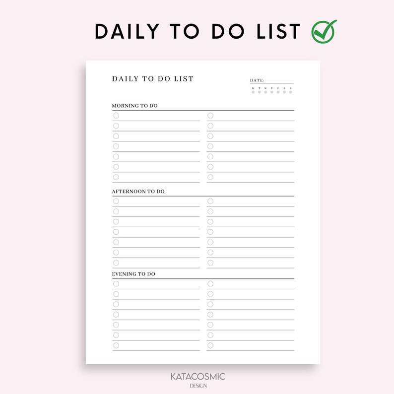 To Do List Pages Daily to Do List Grocery List Shopping - Etsy