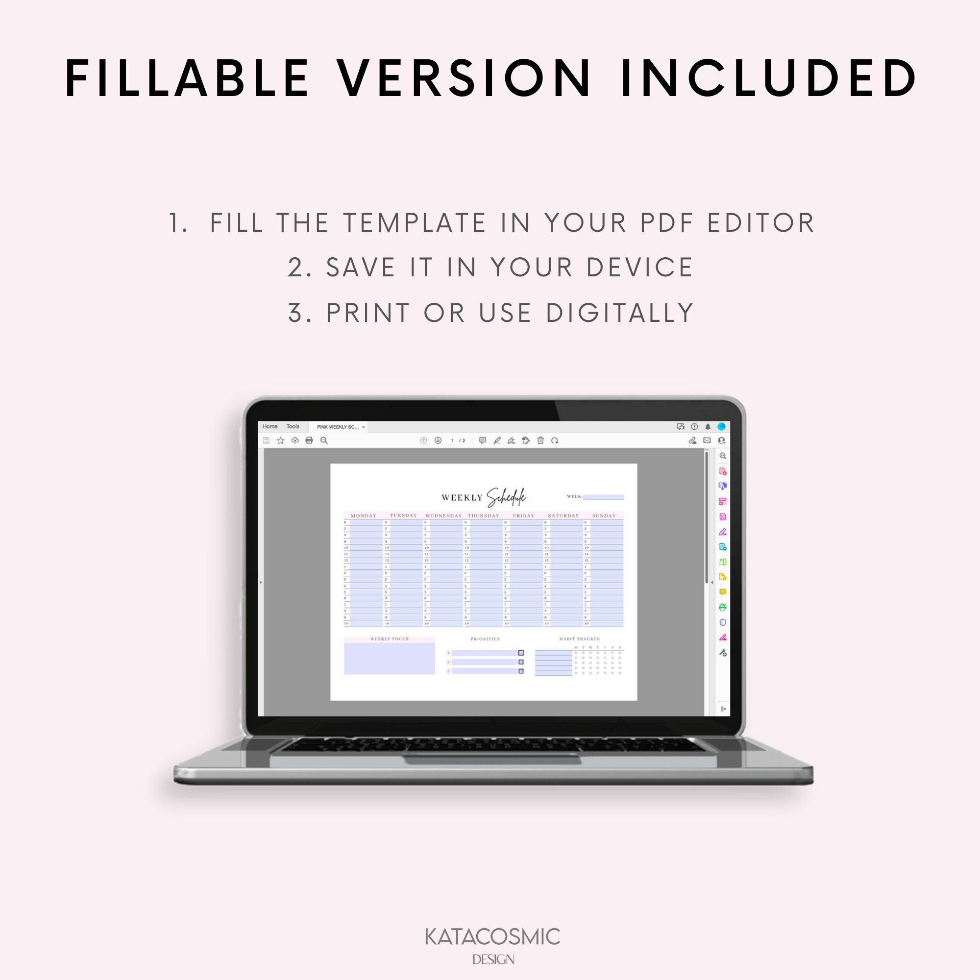 Weekly Planner Goodnotes Template, Undated, Digital Planner Pdf, Cute ...