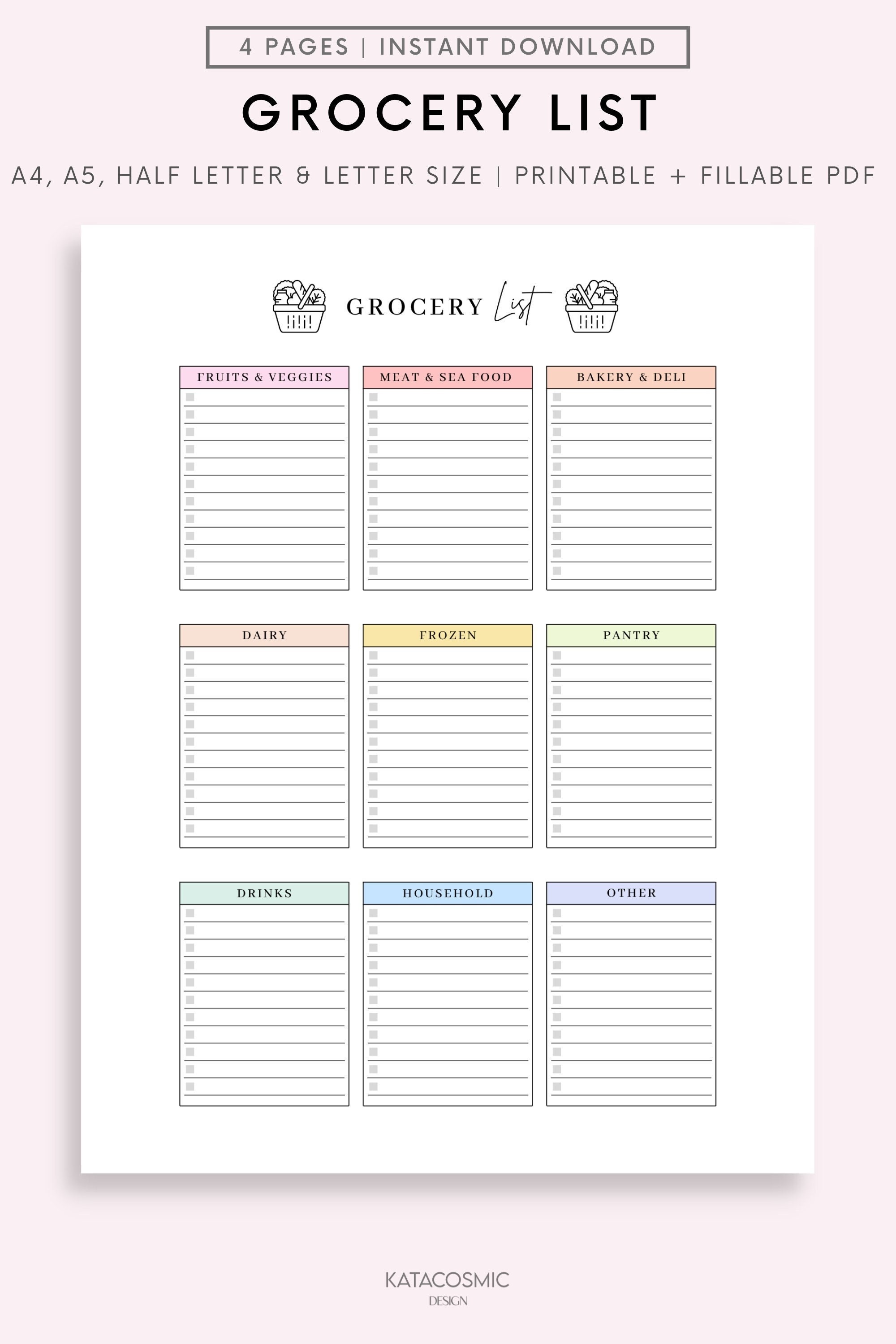 Free Shopping List Template Download