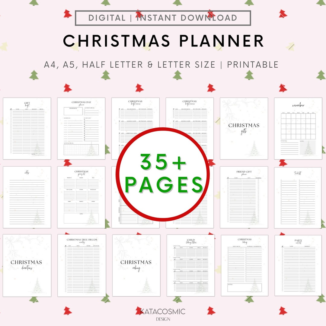 Christmas Planner Printable, Holiday Planner, Gift Budget Planner ...