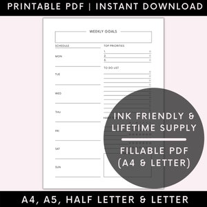 Editable Weekly to Do List, Minimalist Weekly Planner Printable, Weekly ...