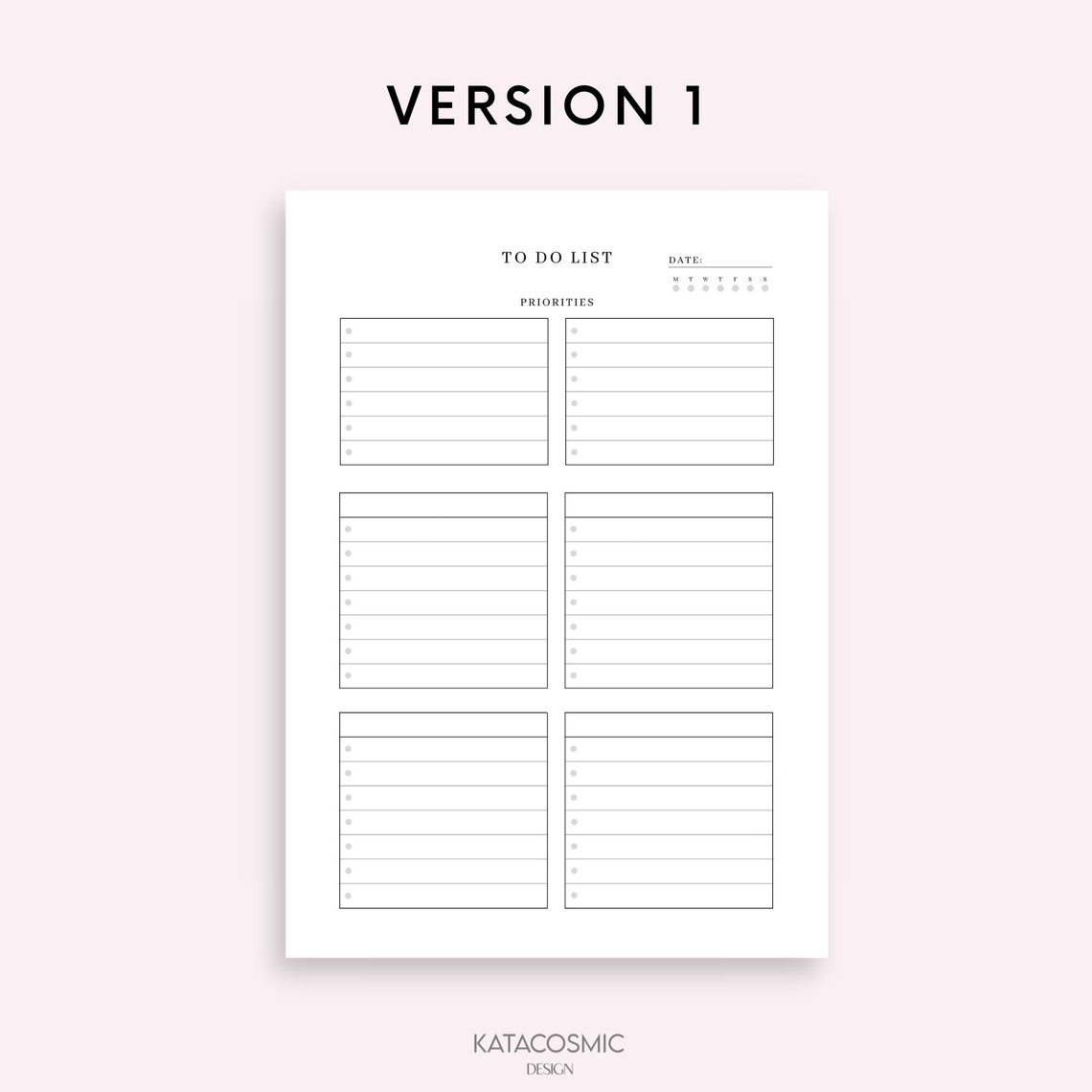 Minimal to Do List Printable Simple Tasks List Template | Etsy